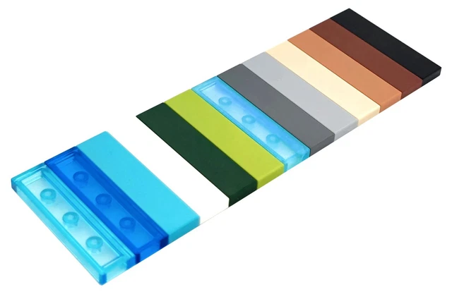 50 X LEGO 1x4 Fliesen Schwarz / Weiß / Blau / Transparent / Grün / Pink ...