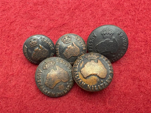 LOT OF FIVE WW1 WW2 Original AIF Army AUSTRALIAN MILITARY FORCES ...