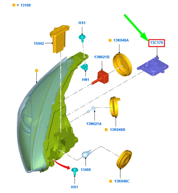 FORD FOCUS MK3 C346 Ballast de phare avant Assy 1864552 NOUVEAU V ...