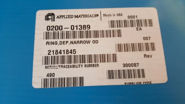 AMAT APPLIED MATERIALS 0200-01389 Ring Deposition Narrow Od 300Mm Esc ...