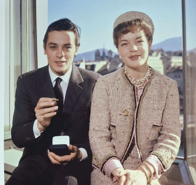 ALAIN DELON ROMY schneider fiancés photo 18x24 cm (Christine, la ...
