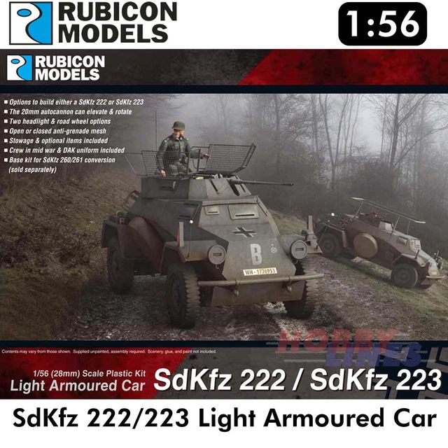 SDKFZ 222/223 LEICHT gepanzertes Auto Kunststoff Modellbausatz 1:56 ...
