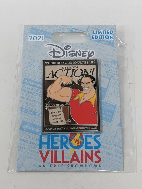 GASTON BEAUTY AND The Beast Heroes Vs Villains Comic Book Disney LE Pin ...