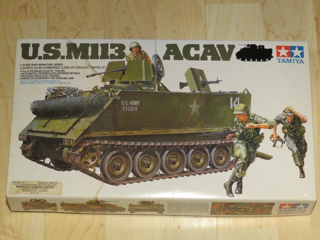 TAMIYA 1/35 US Army M113 ACAV Armored Cavalry Assault Vehicle With 3 ...