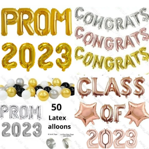 PROM 2024 BALLOONS 16" Foil Graduation Uni School GRAD Party ...