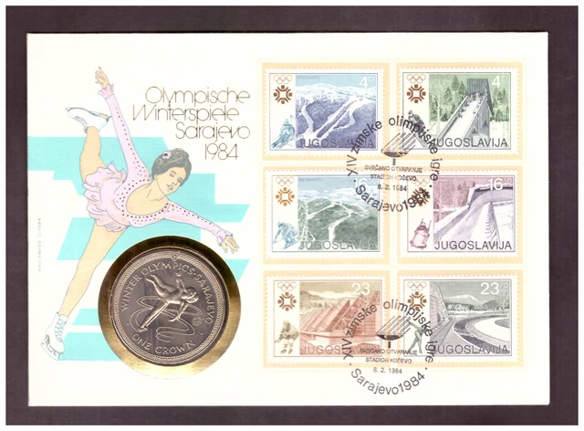 NUMIS LETTER 1984 Yugosl., Olympic Winter Games Sarajevo 1 Crown ...