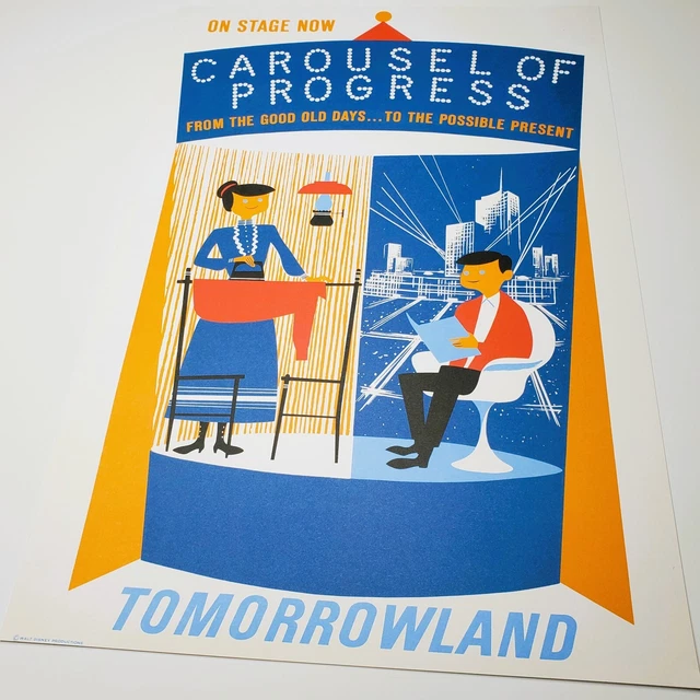 CAROUSEL OF PROGRESS Poster Disneyland Disney World Lithograph 12x18 ...