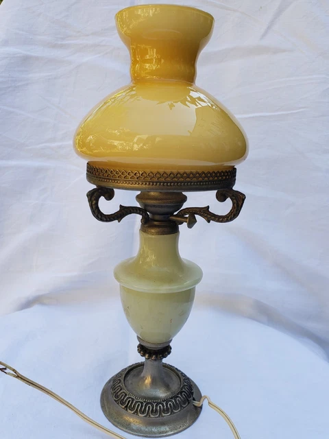 RARE ...TRÈS ANCIENNE Lampe Opaline Et Albâtre Ou Onyx EUR 30,00 ...