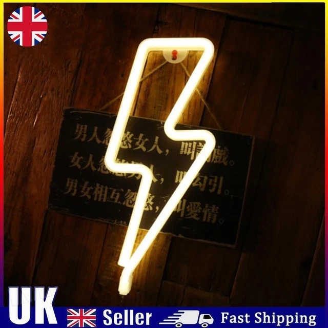 LED NEON TABLE Light USB Battery Operated Flash Shaped Sign Home Wall ...