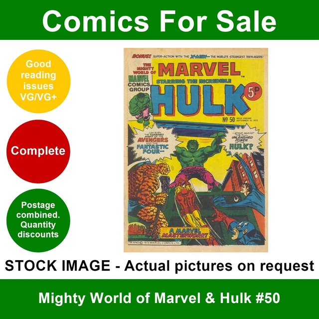 MIGHTY WORLD OF Marvel & Hulk #50 comic - VG/VG+ 1973 - Marvel UK ...