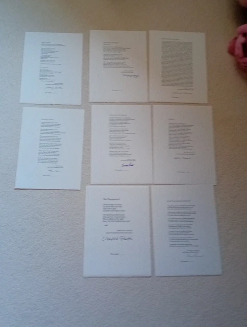8 PAGES OF poems all signed Harold pinter. Jeremy reed. Thom gunn. See ...