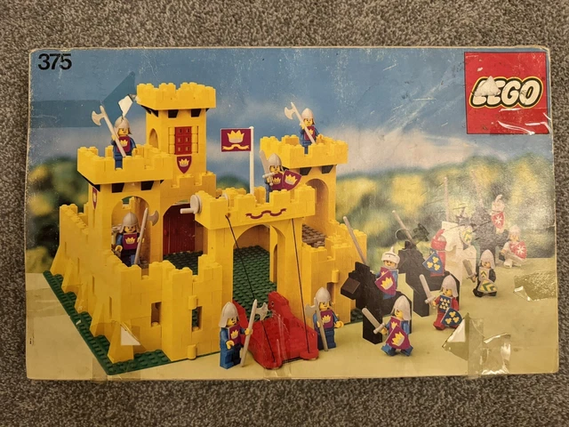 SELTEN VINTAGE LEGO Classic GELBE SCHLOSS 375/6075 Set BOX dünner ...