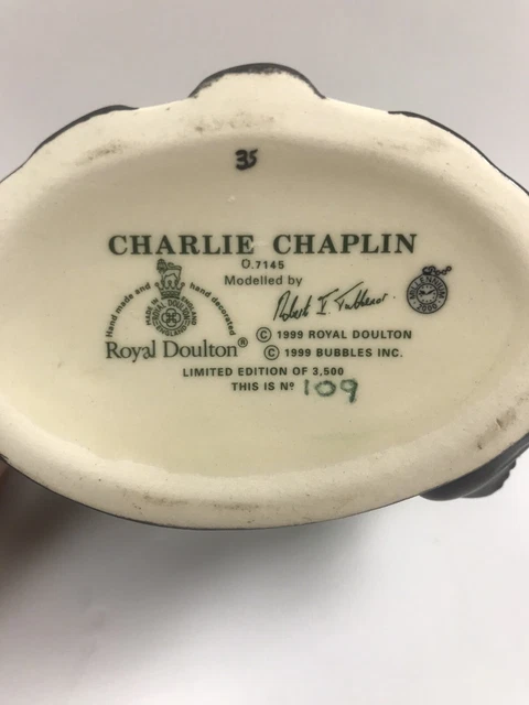 RARE ROYAL DOULTON Charlie Chaplin Limited Edition Character Toby Mug ...
