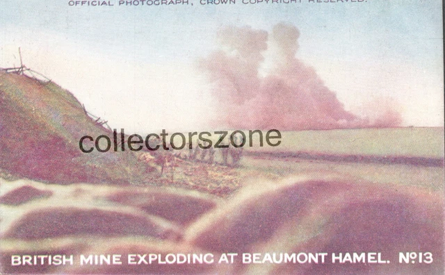 WW1 BRITISH MINE Explodes Beaumont Hamel Daily mail War Pictures ...