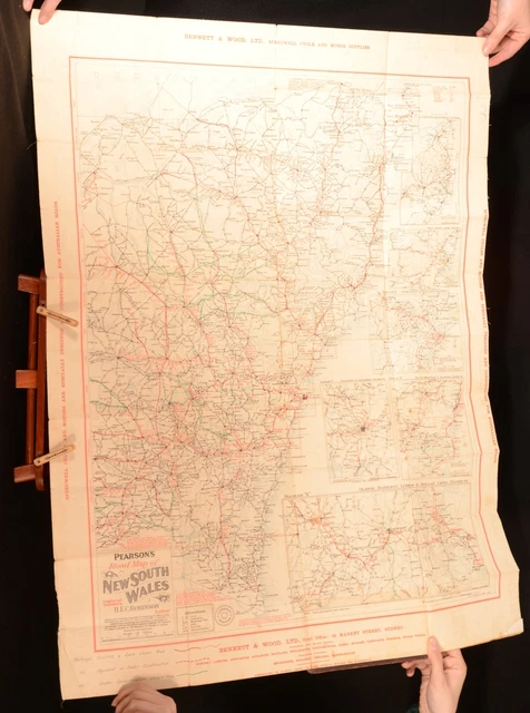 C1906 PEARSON'S ROAD Map of New South Wales Robinson Folding Map Very ...