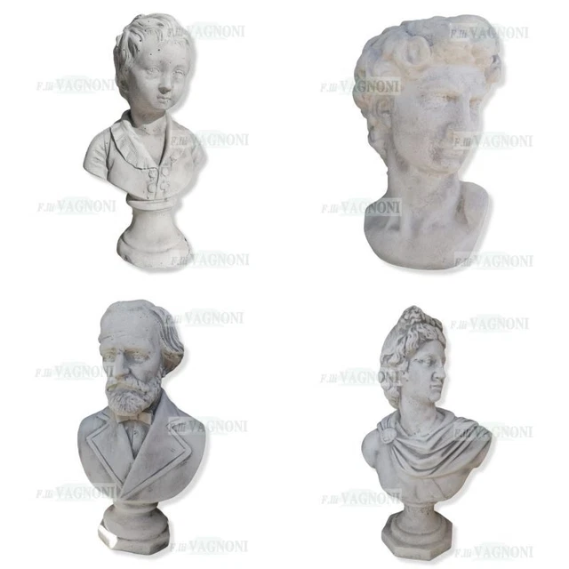 BUSTO BUSTI IN cemento e marmo David Verdi Apollo arredo casa giardino ...
