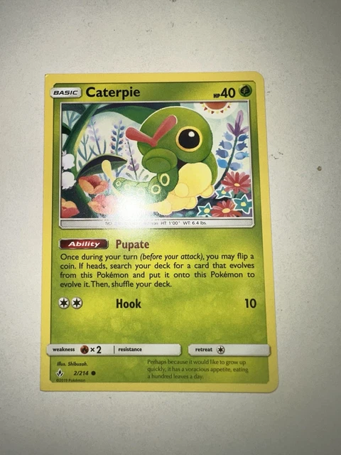 CATERPIE 2/214 POKEMON ERROR ALIGNMENT DOT 2 SQUARE CORNER MISCUT!! £67 ...