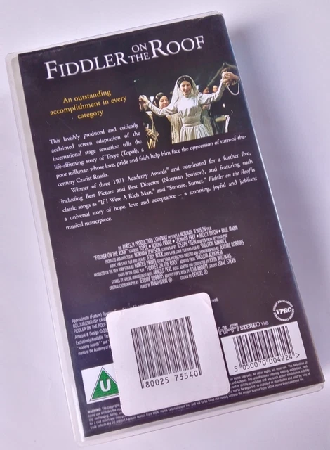 FIDDLER ON THE Roof Vhs Video £8.65 - PicClick UK