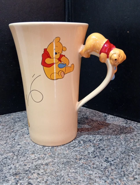 DISNEY STORE TALL Yellow Winnie The Pooh Riding Balloon Mug with Pooh ...