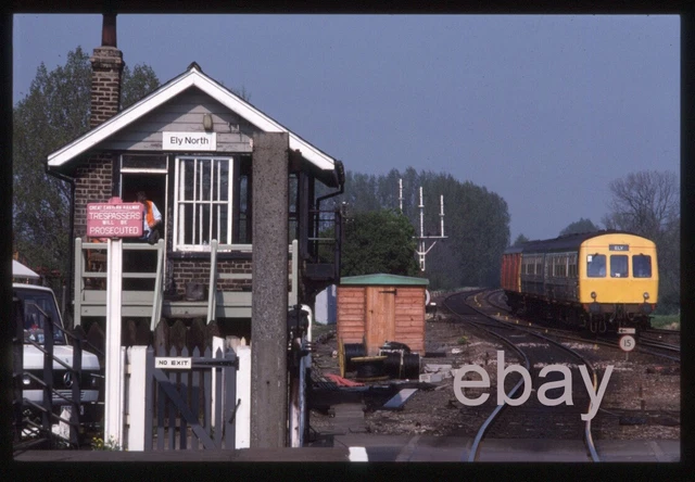 2X ORIGINAL 35MM slides- Ely North Signal box w/ Class 101 DMU ...