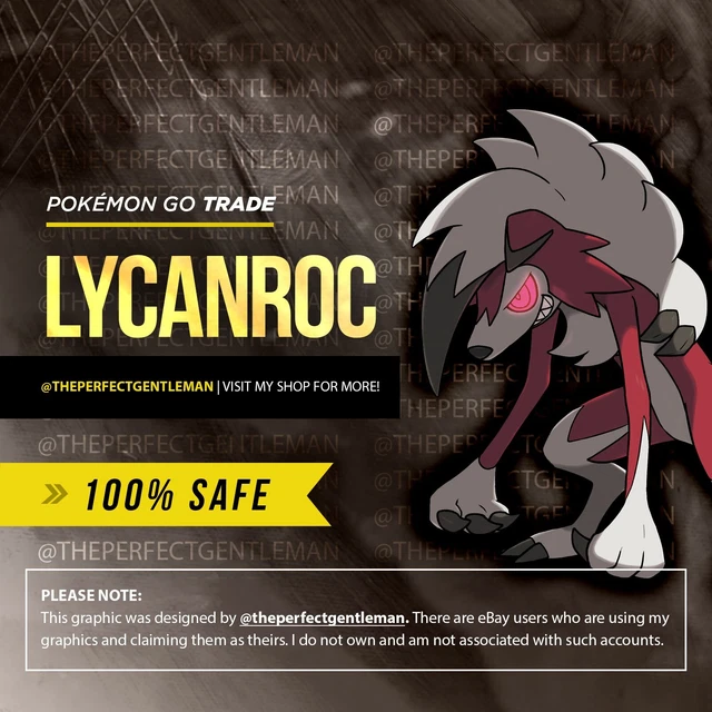 LYCANROC MIDNIGHT FORM - Pokemon Trade GO - #745 Gen 7 - 1000+ CP PRE ...