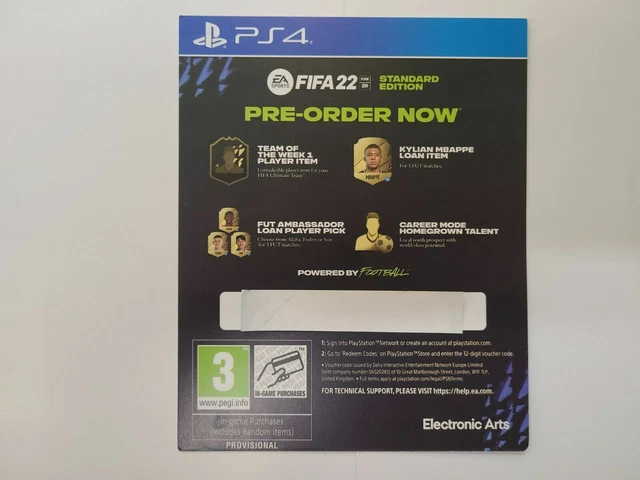 FIFA 22 PREORDER dlc - FUT Code - Loan Player Mbappe Foden Son & More ...