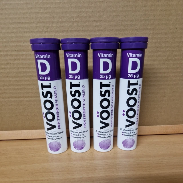 4X! VOOST 20 Effervescent Tablets Vitamin D 25 ug Mixed Berry Flavour ...
