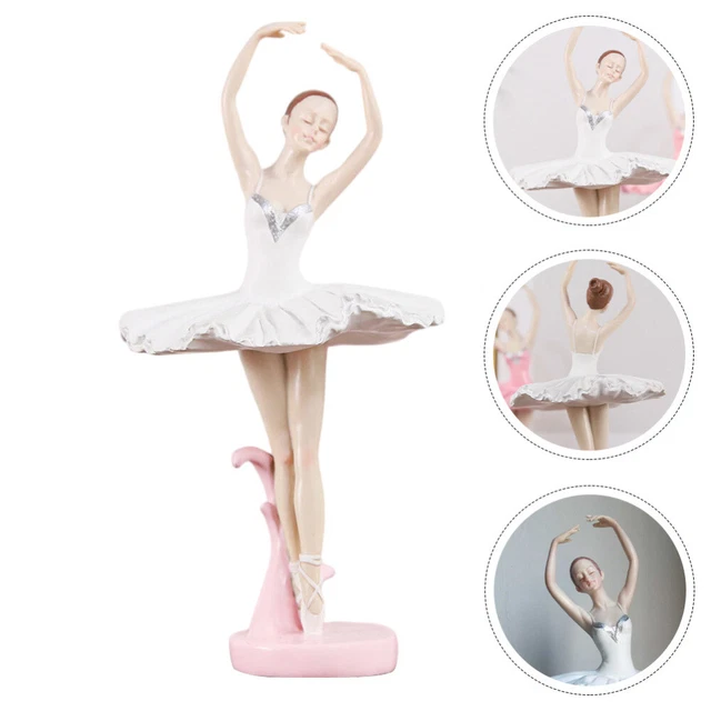 WHITE BALLET DANCER Figurine Resin Statue Home Decor Desk Ornament £21. ...
