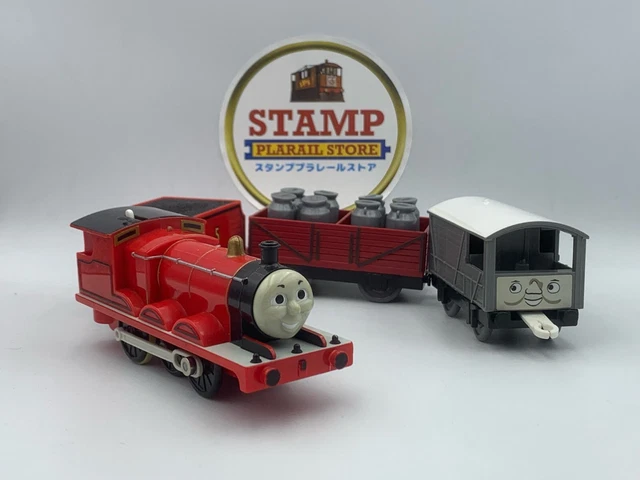 TOMY TRACKMASTER PLARAIL James the Red Engine Freight Train Set £48.02 ...