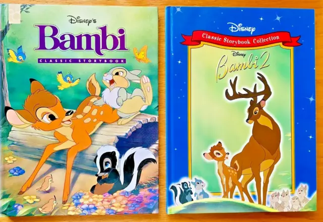 DISNEY BAMBI & Bambi 2 Classic Storybook 1997 2006 Big Hardcover ...