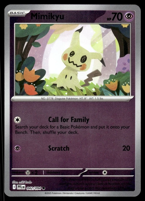MIMIKYU - 042/094 Common Phantasmal Flames Pokemon Reverse Holo NM $4. ...