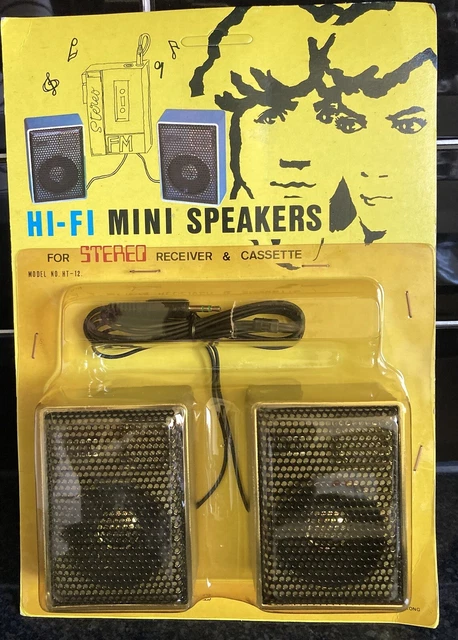 VINTAGE HI-FI MINI Speakers For Walkman Retro 90S Made In Hong Kong £9. ...