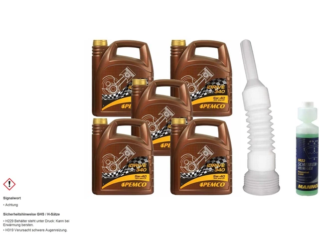 20L PEMCO IDRIVE 340 5W-40 huile moteur Api Sn / Cf Acea A3/B4 Incl ...