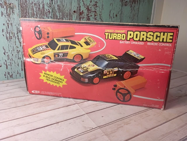 VINTAGE TURBO PORSCHE Remote Control Car Playmates Speed Champ 1983 ...