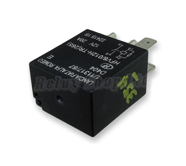 FIAT ALFA LANCIA 2009-2017 4-Pin Black Relay 1/11317/87 12V 20A HFV6 ...