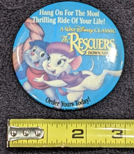 VINTAGE DISNEY RESCUERS Down Under Vhs Pre Order Collectible Button 3 ...