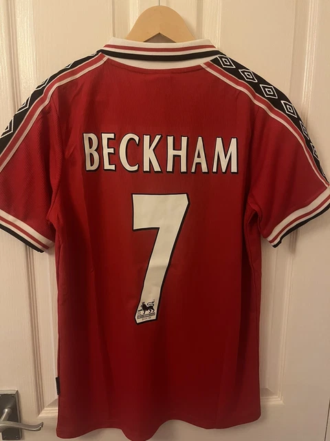 NEW RETRO DAVID BECKHAM NO.7 Treble Winning ManchesterUnited(98-00 ...
