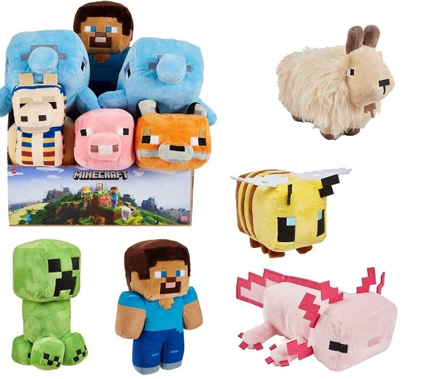 MINECRAFT PELUCHE OFFICIELLE 20 cm - Plush Creeper, goat, bee, enderman ...
