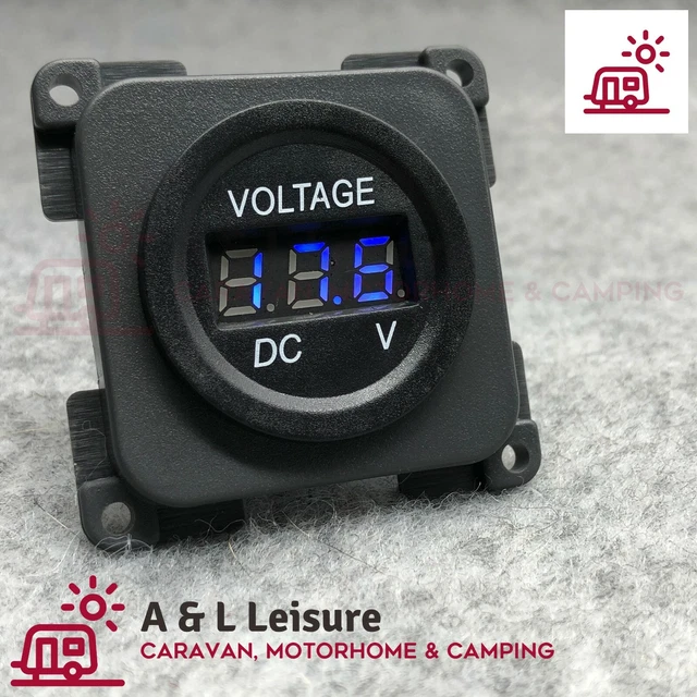 CBE C-LINE BATTERY Volt Meter, Volt Gauge BLUE LED Caravan Motorhome ...