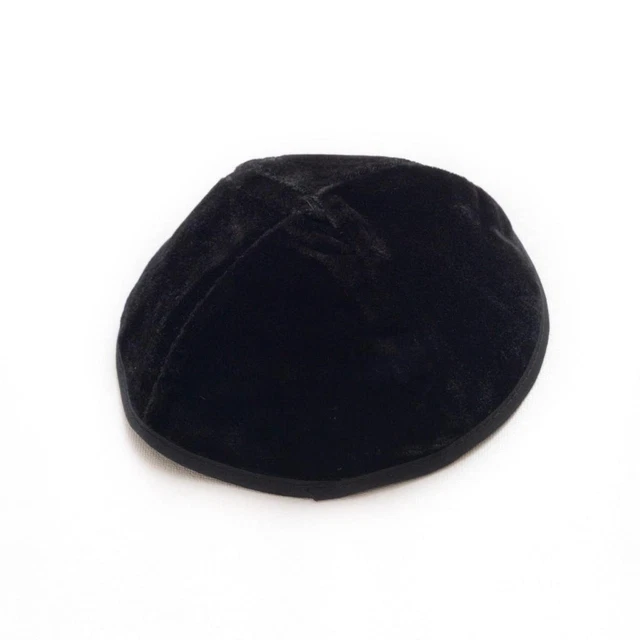 SIMPLE BLACK GERMAN Velvet Yarmulke Kippah 20 cm Jewish Kippa Hat ...