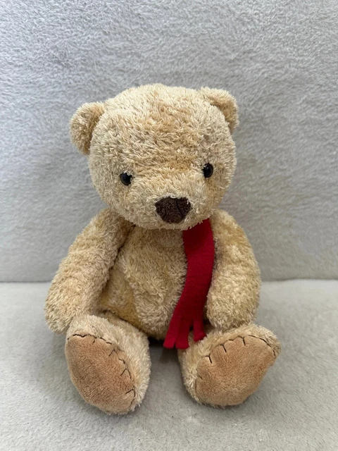 M&S MARKS AND Spencer bear soft toy Golden brown teddy 9725 355 red ...