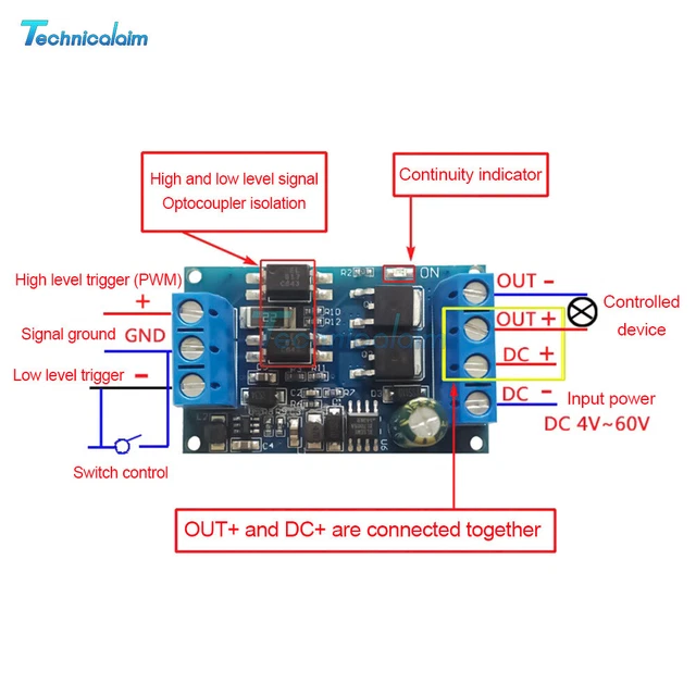 HIGH-POWER 600W MOS Tube FET Trigger Switch Drive Module PWM Control DC ...