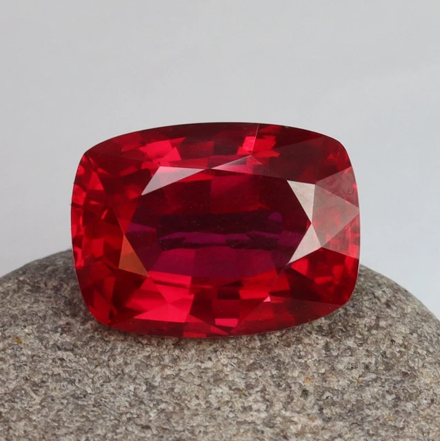15 CT FLAWLESS Natural Burmese Red Ruby GIE Certified Cushion Cut Loose ...
