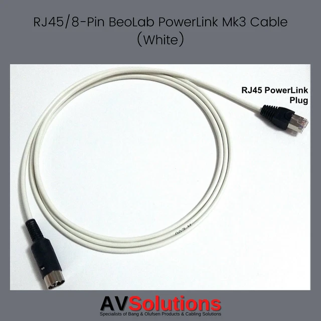 B&O BEOLAB POWERLINK RJ45/8-Pin Speaker Cable for Bang & Olufsen THIN ...