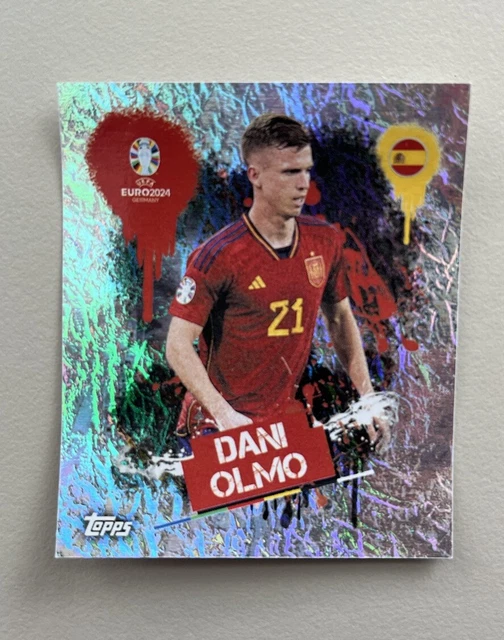 TOPPS EURO 2024 Sticker Dani Olmo Artist Foil ESP 3 Spain £2.99 ...