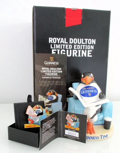 ROYAL DOULTON GUINNESS Penguin Figurine, Boxed with COA & Ltd Ed ...