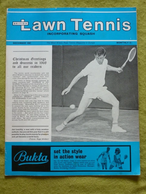 BRITISH LAWN TENNIS Inc Squash / Dec 1967 / Jan Leschly A World Force £ ...