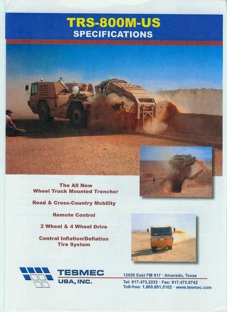TESMEC TRS-800M DEFENSE brochure catalogue engin génie militaire US ...