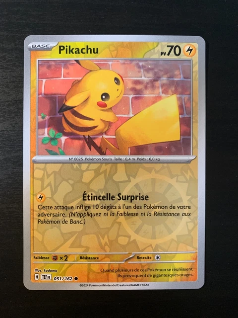 CARTE POKÉMON REVERSE Pikachu 051/162 TEF Forces Temporelles FR NEUF ...
