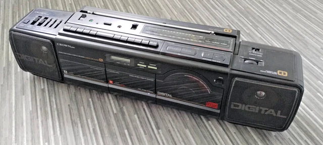 CROWN CD-500 RETRO Ghetto Blaster Boombox Radio Cassette Stereo CD ...